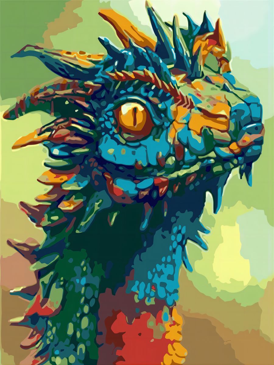 Dragon Paint By Numbers — Artnumbers.co.uk