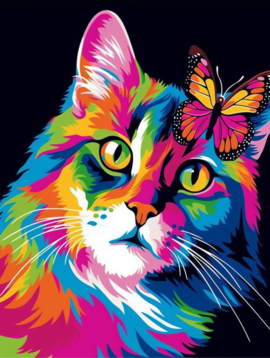 Cat Diy Paint By Numbers Kits UK For Adult Kids MJ1085 — Artnumbers.co.uk