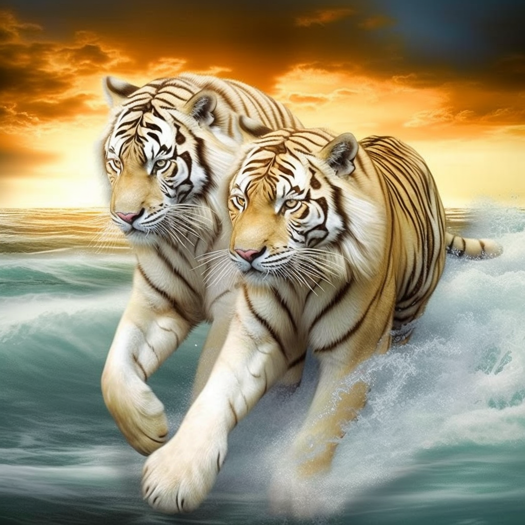Tiger Diy Paint By Numbers Kits UK For Adult Kids MJ1200 — Artnumbers.co.uk