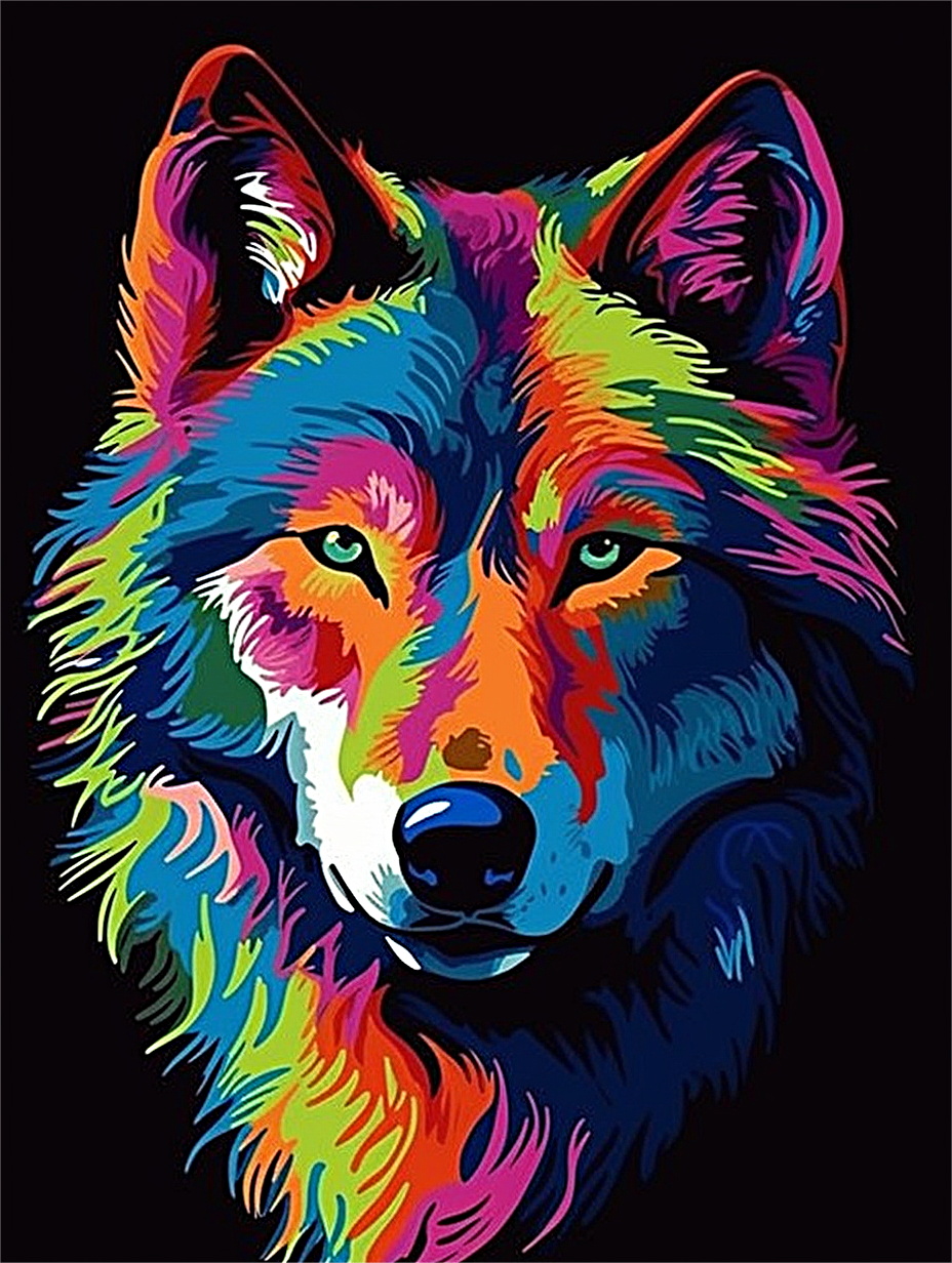 Wolf Diy Paint By Numbers Kits UK For Adult Kids MJ1418 — Artnumbers.co.uk