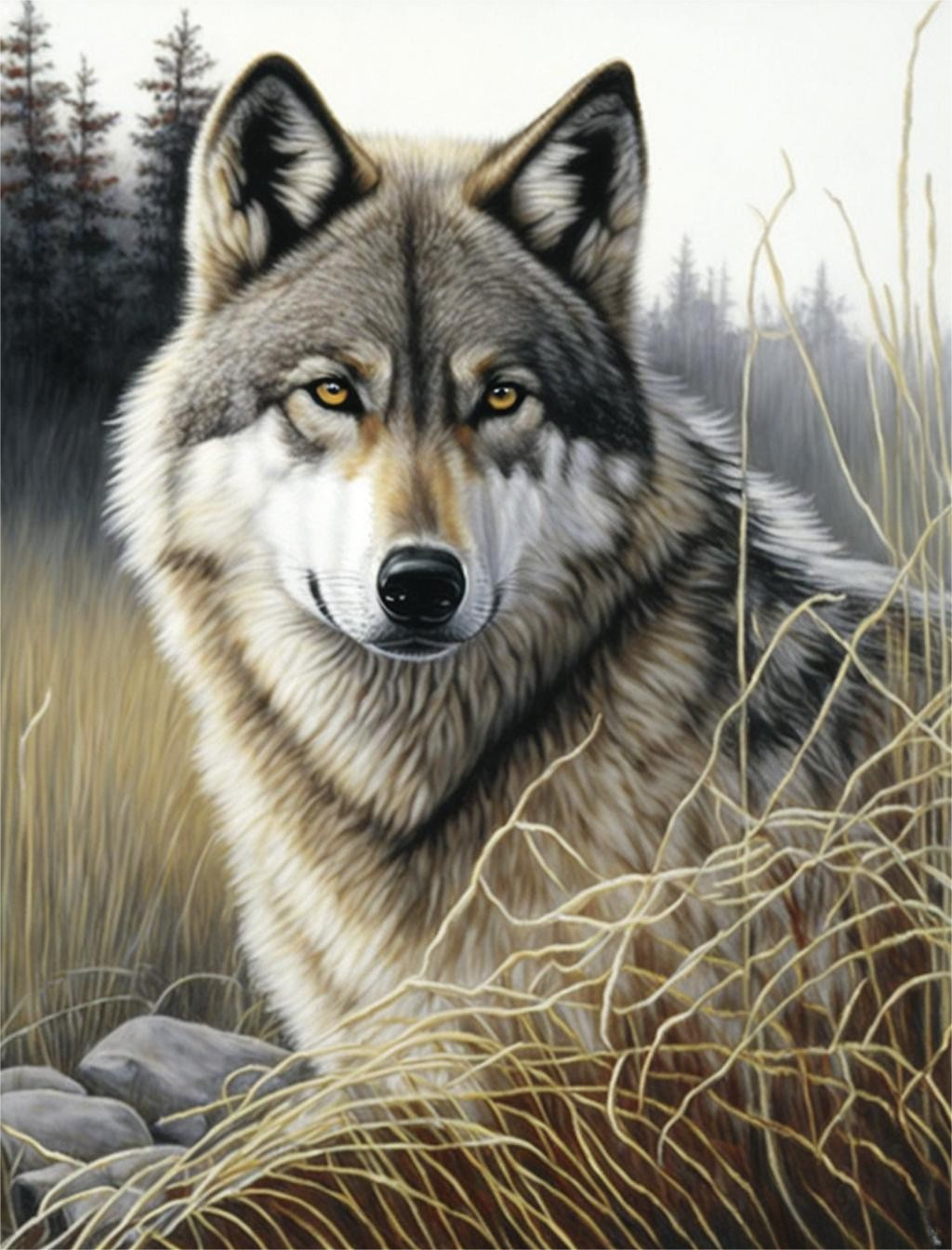 Wolf Diy Paint By Numbers Kits UK For Adult Kids MJ1485 — Artnumbers.co.uk