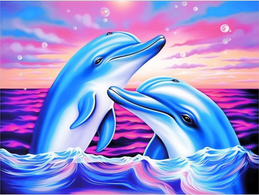 Dolphin Paint By Numbers — Artnumbers.co.uk