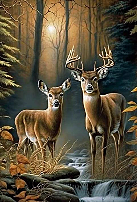 Deer Paint By Numbers Kits UK MJ9290 — Artnumbers.co.uk