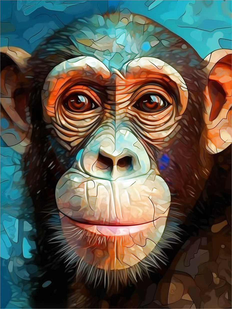 Monkey Diy Paint By Numbers Kits UK For Adult Kids MJ9622 — Artnumbers ...