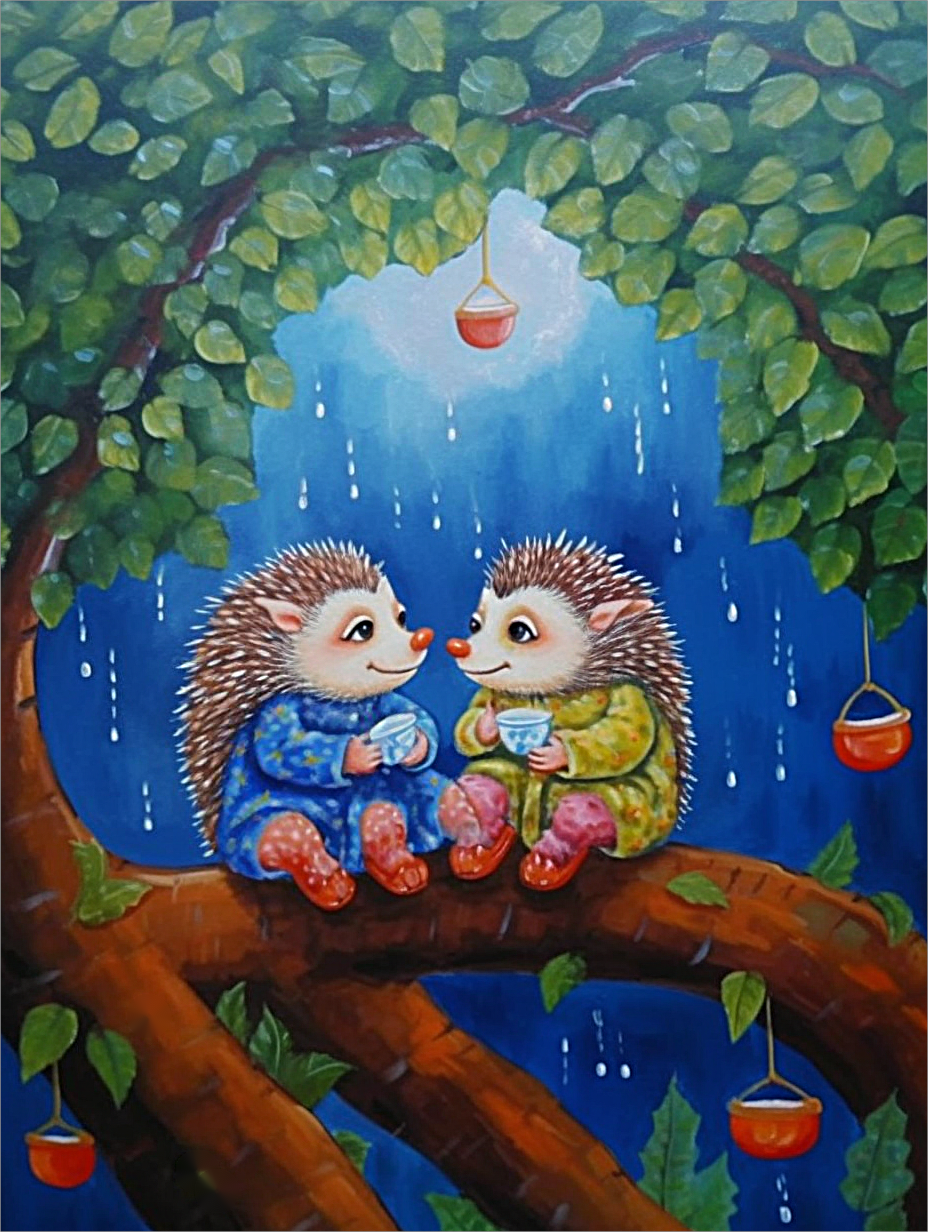 Hedgehog Paint By Numbers Kits UK MJ9701 — Artnumbers.co.uk