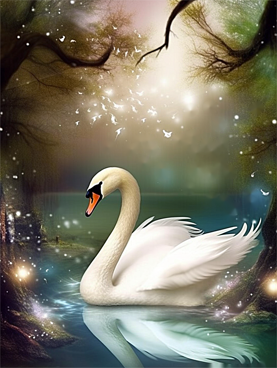 Swan Paint By Numbers Kits UK MJ9889 — Artnumbers.co.uk